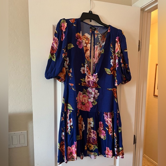 AFRM | Dresses | Afrm Floral Blue Mini Dress | Poshmark